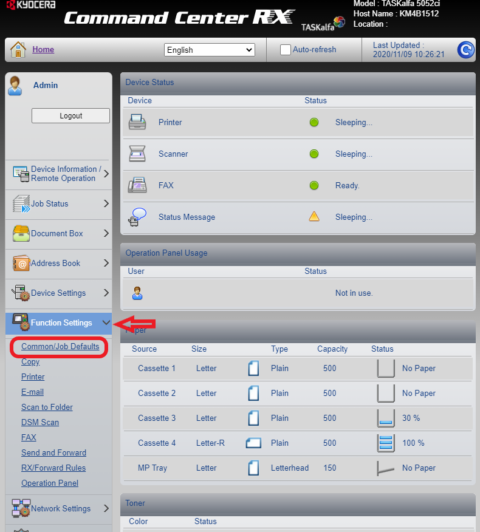 Set your MFP's scan resolution via the web interface