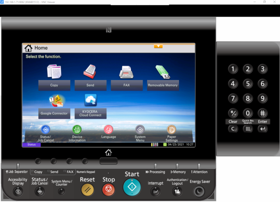 How to use the VNC Viewer | VNC viewer settings | taskalfa vnc