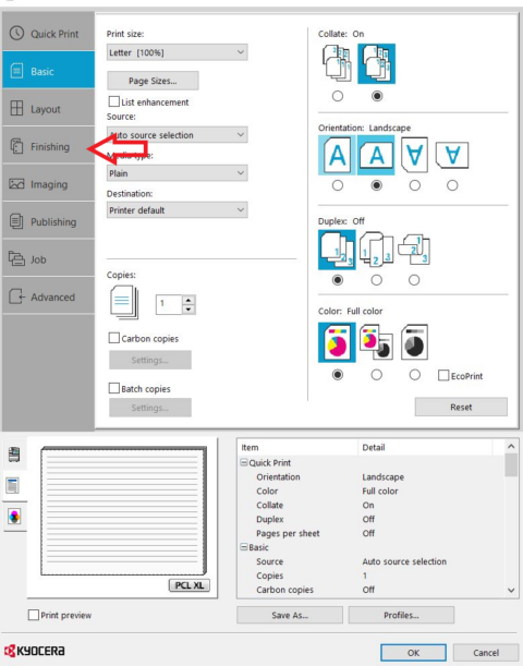 Using the Staple Function While Printing | Print finishing options