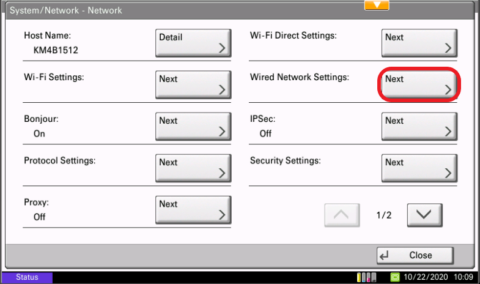 How to edit your MFP’s Network Settings from the Control Panel