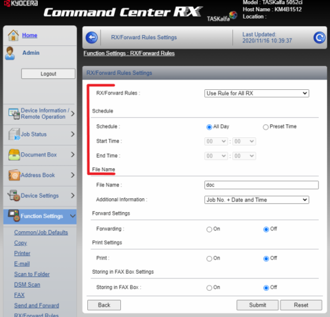Kyocera fax forwarding | fax forwarding to email | Kyocera MFP Fax