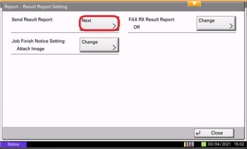 How to Change Fax Result Report Settings on Kyocera Machine