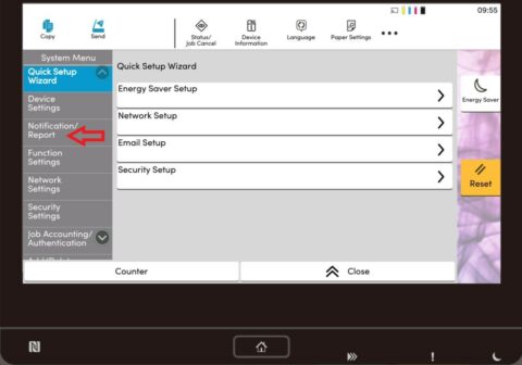 How to find your IP address on the Kyocera TASKalfa xxx4 copier