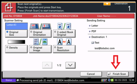 How to use the continuous scan feature on a Kyocera TASKalfa
